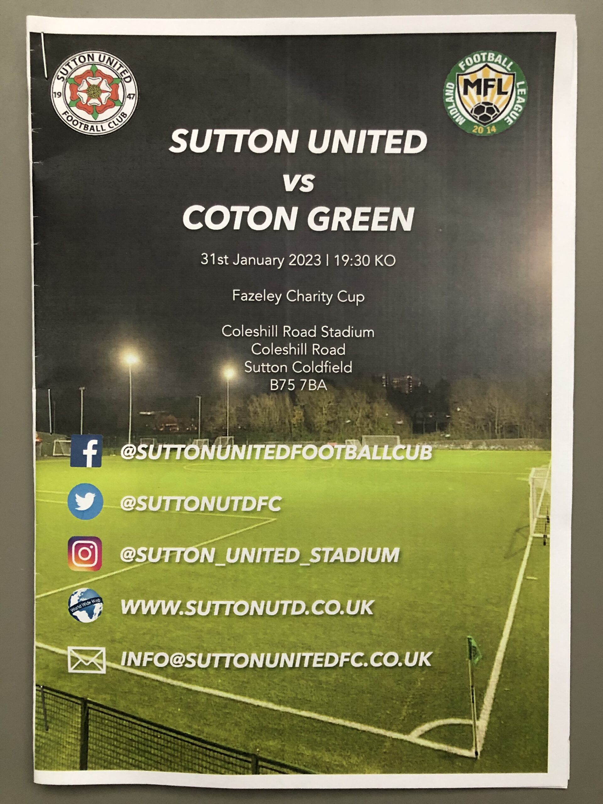 Sutton United v Coton Green | Hopping across The Pond